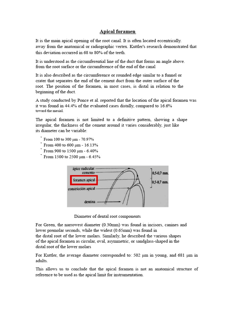 Apical foramen, foramina and apical-delta Salazar Lucio | PDF | Dental ...