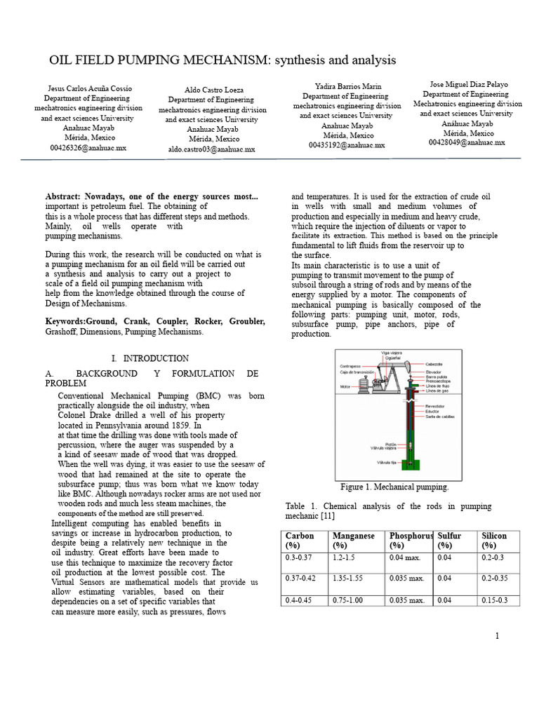 Oil Field Pumping Mechanism Analysis | PDF | Petroleum Reservoir ...