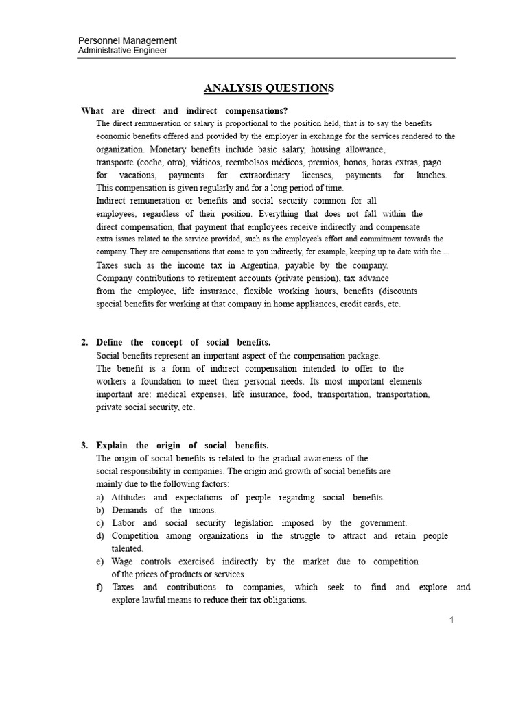 Social Benefits Questionnaire | PDF | Employee Benefits | Employment