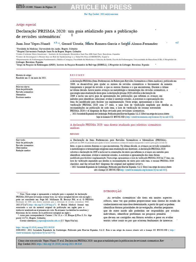 GUIA PRISMA PARA RESUMO DE ARTIGO (1) | PDF | Análise sistemática ...