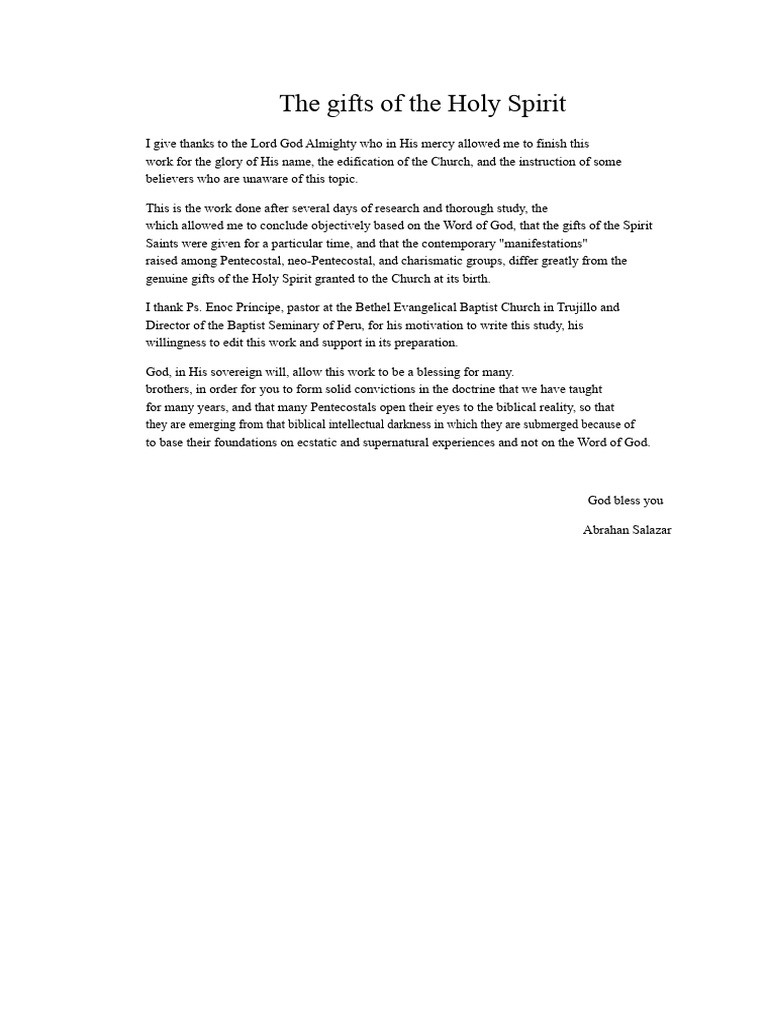 Understanding the Gifts of the Holy Spirit | PDF | Spiritual Gift ...