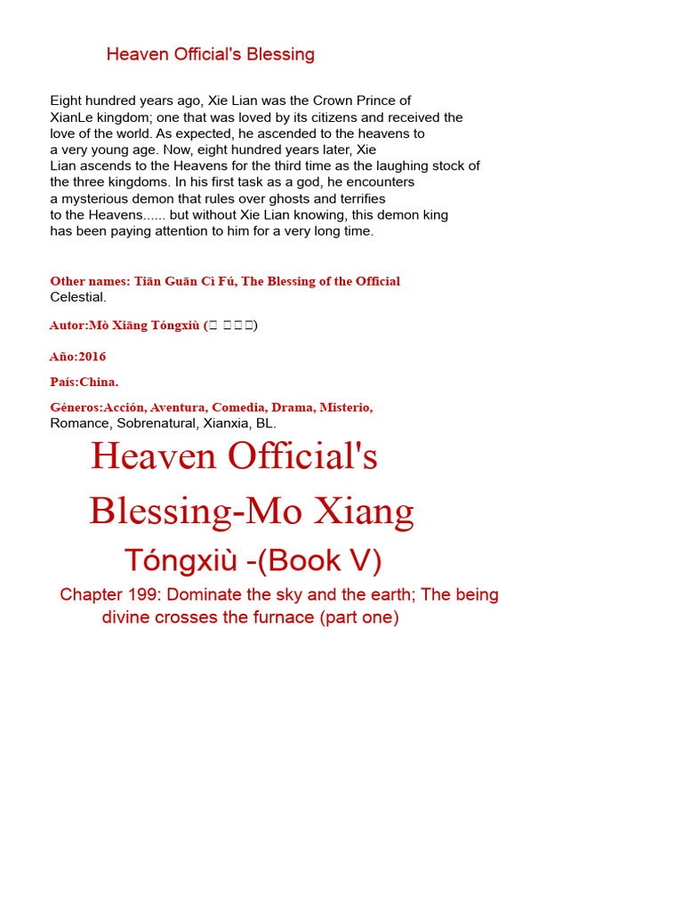 Xie Lian's Journey in Heaven Official's Blessing | PDF