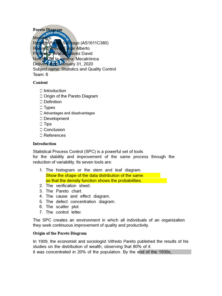 Pareto Diagram Book | PDF