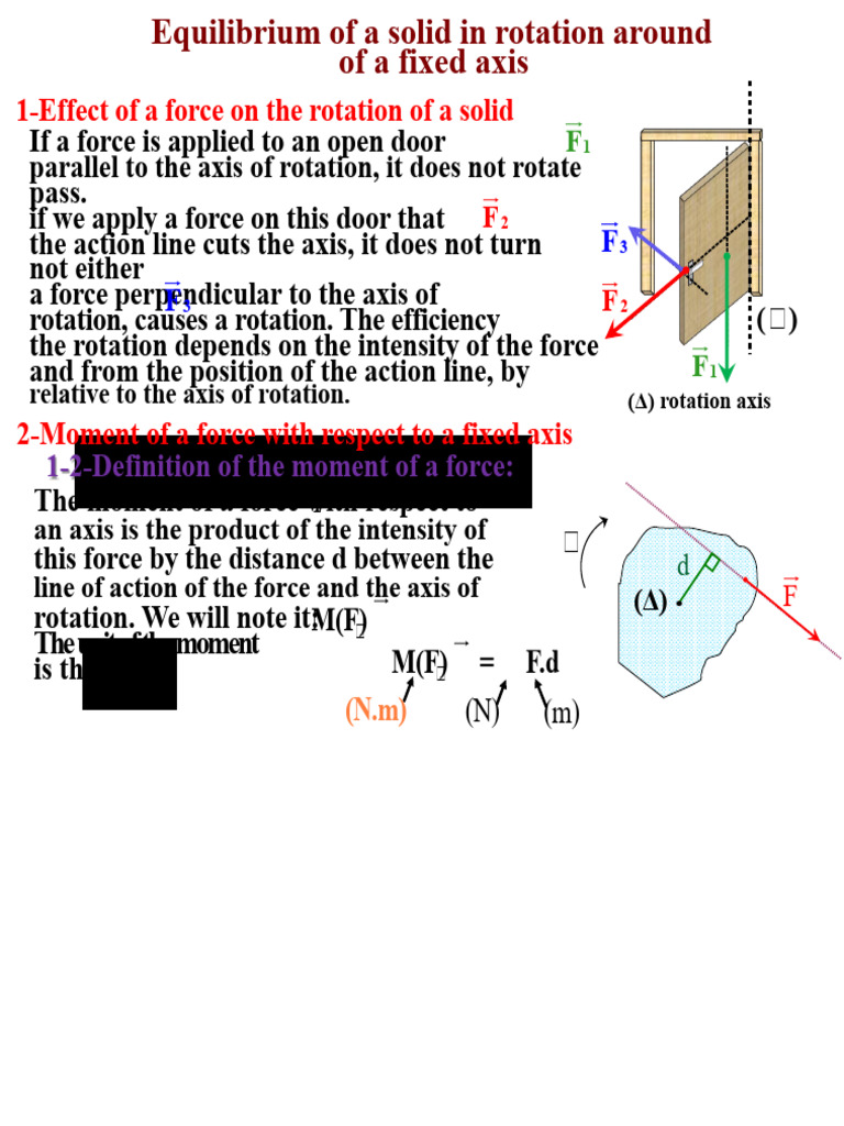 7-Equilibrium of A Solid in Rotation Around A Fixed Axis | PDF ...