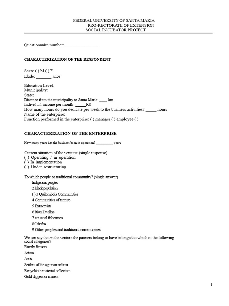 Questionnaire - Solidarity Economy | PDF | Economies