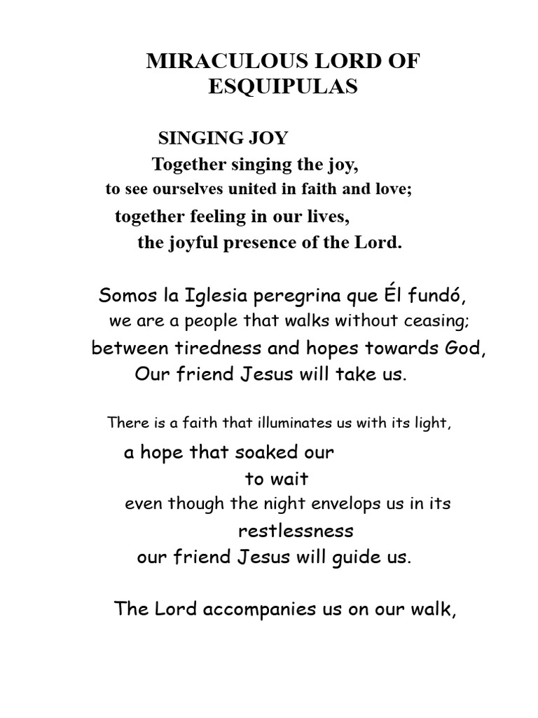 MIRACULOUS LORD OF ESQUIPULAS RUDY 2021 | PDF | Glory (Religion) | Mercy