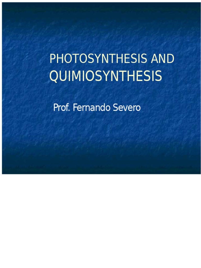 Photosynthesis and Chemosynthesis Overview | PDF