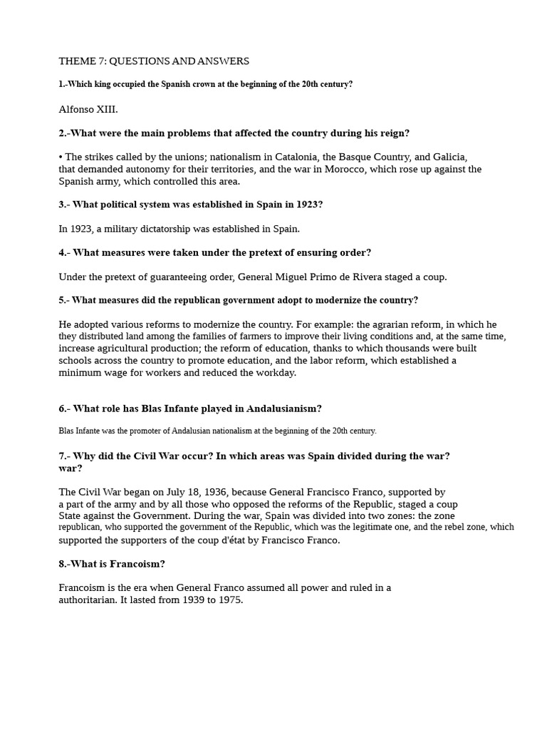 Social Sciences 6th Grade Topic 7 Questions and Answers | PDF ...