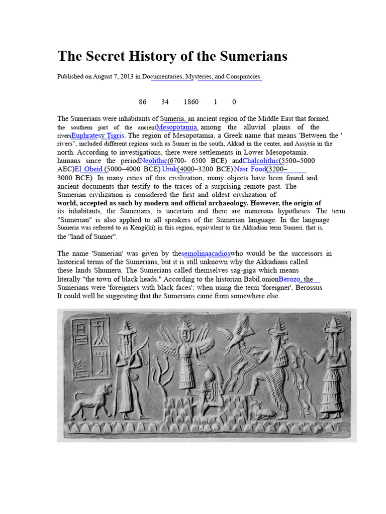Unveiling Sumerian Civilization Secrets | PDF | Zecharia Sitchin | Sumer