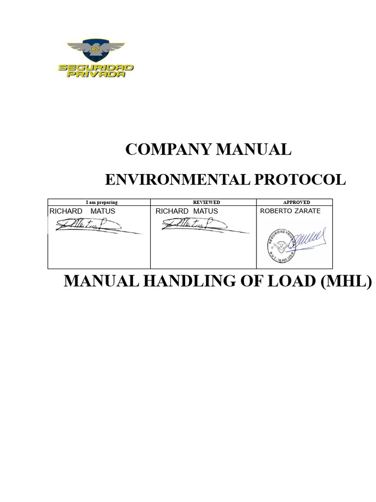 Manual Handling Protocol Guide | PDF | Occupational Safety And Health ...