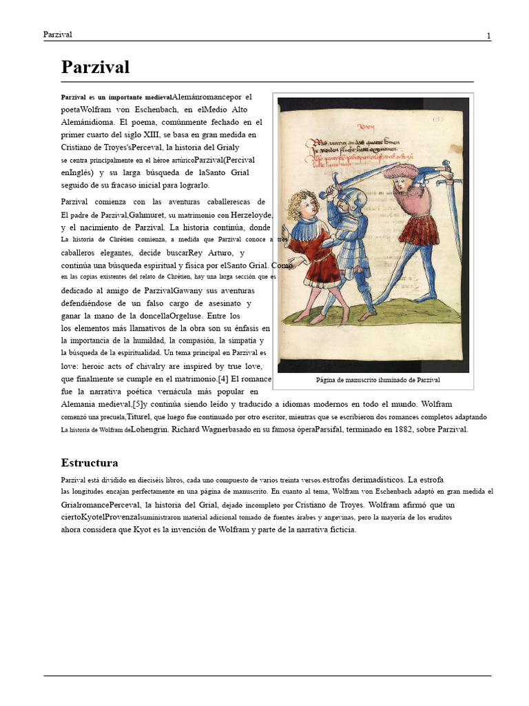 Parzival: Romance Medieval Alemán | PDF | Caballería | Cálices