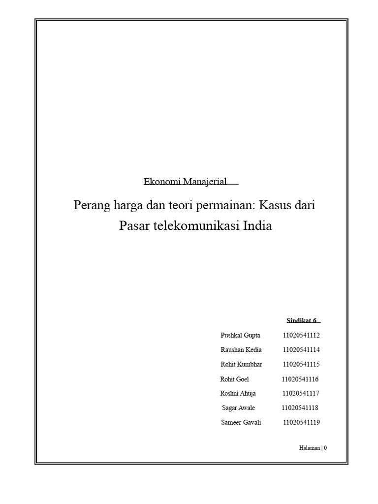 Perang Harga di Telekomunikasi India | PDF