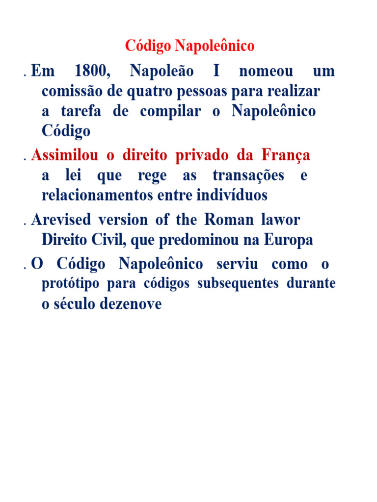 História do Código Napoleônico | PDF