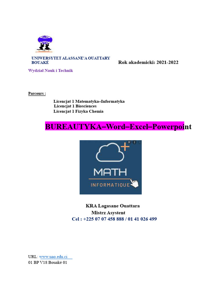 Kurs Word - Excel - PowerPoint | PDF
