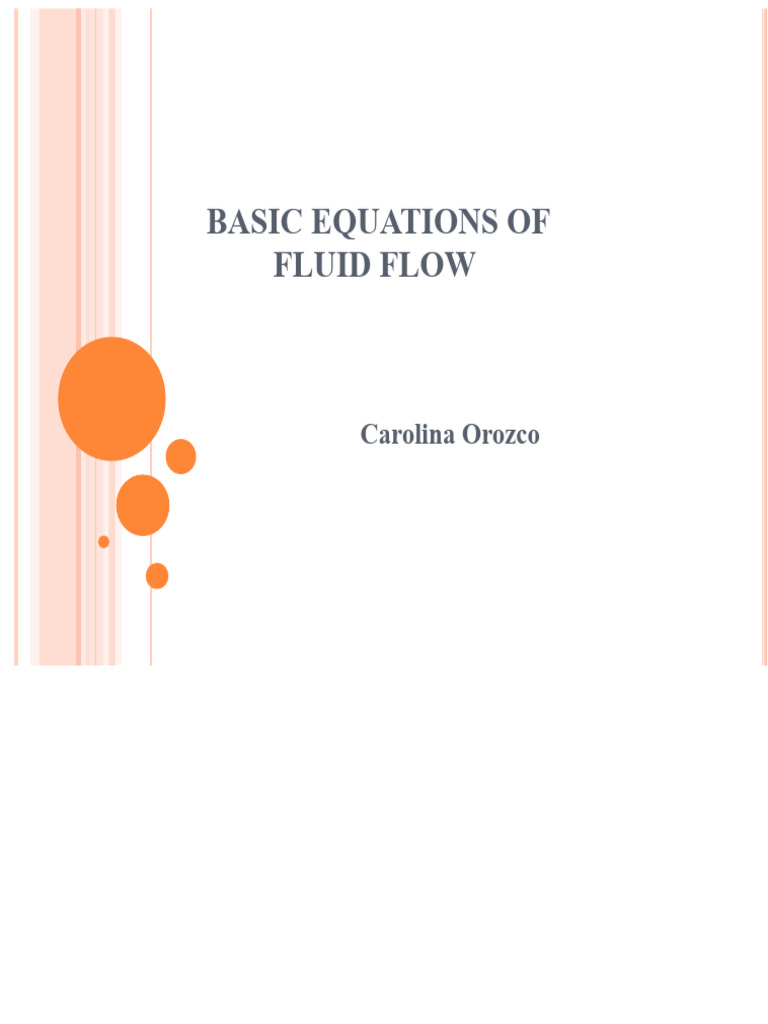 Chapter 6. BASIC EQUATIONS OF FLUID FLOW (1).pptx | PDF | Fluid Dynamics | Flow Measurement