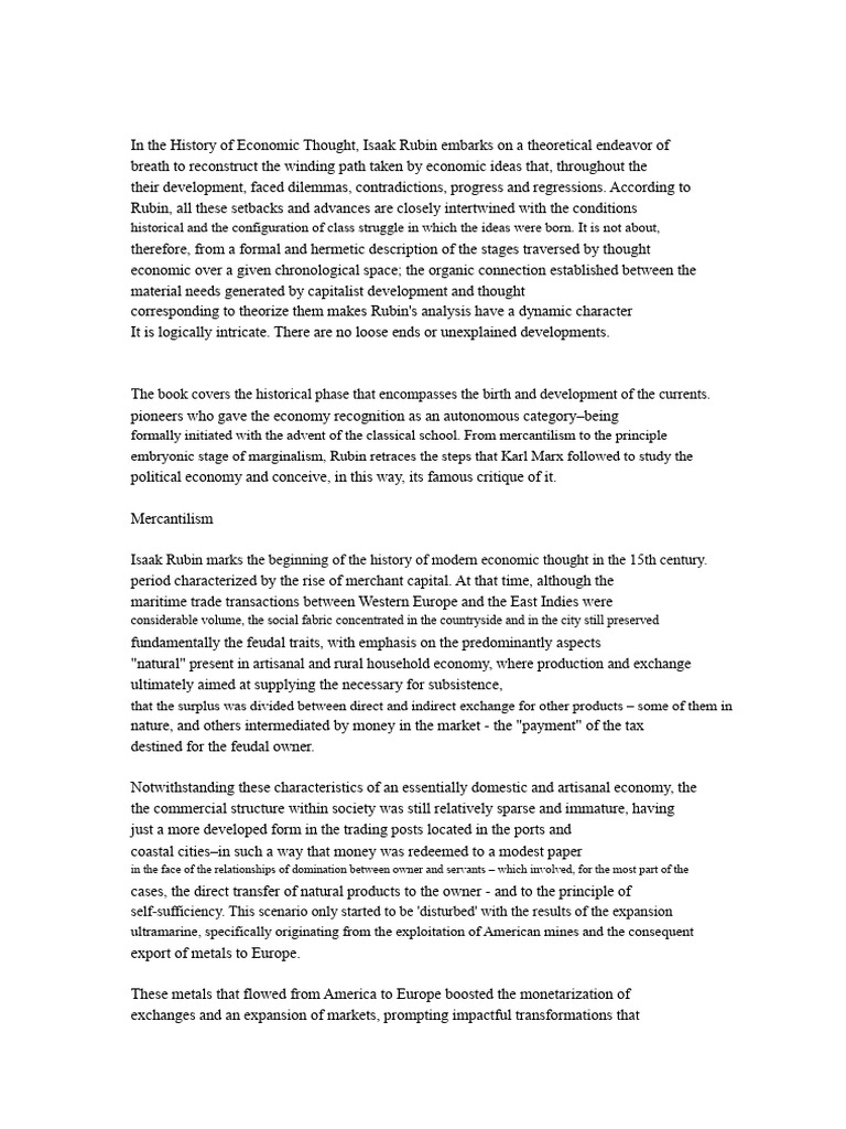 Evolution of Economic Thought: Mercantilism | PDF | Value (Economics ...