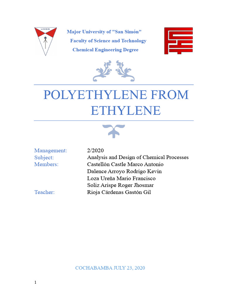 Polyethylene Production Process Overview | PDF | Polyethylene | Ethylene