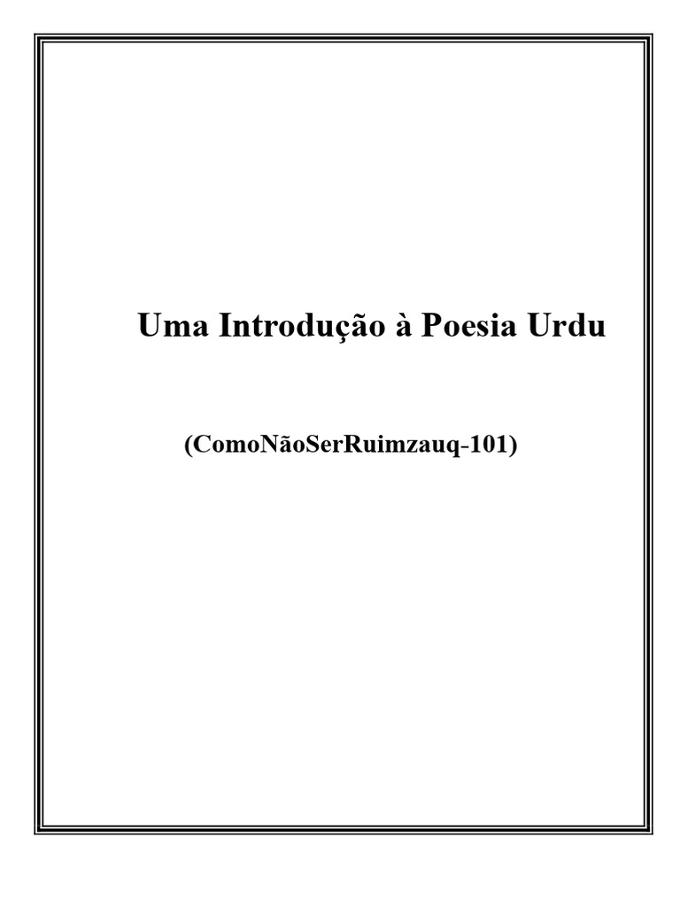 Introdução à Poesia Urdu | PDF | Amor | Poesia