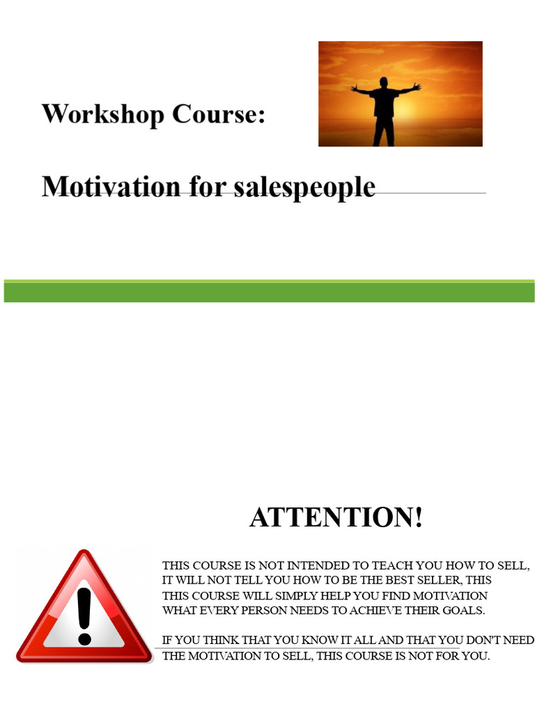 Motivation Strategies for Sales Success | PDF | Sales | Motivation
