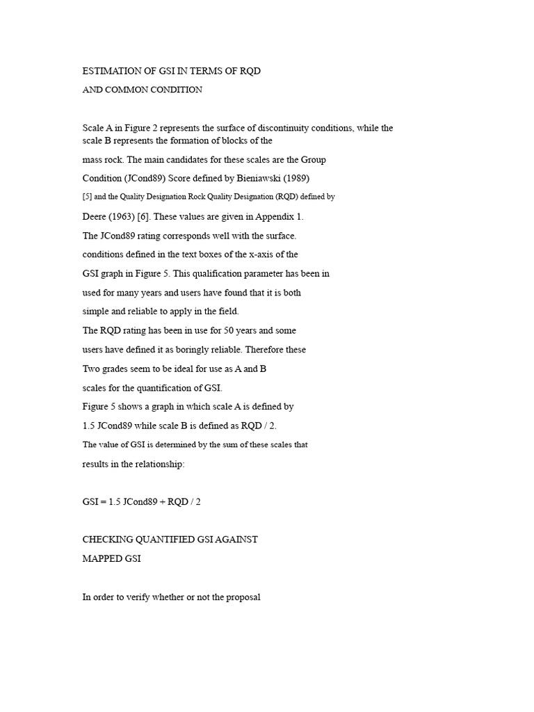 Estimation of Gsi in terms of Rqd | PDF | Regression Analysis