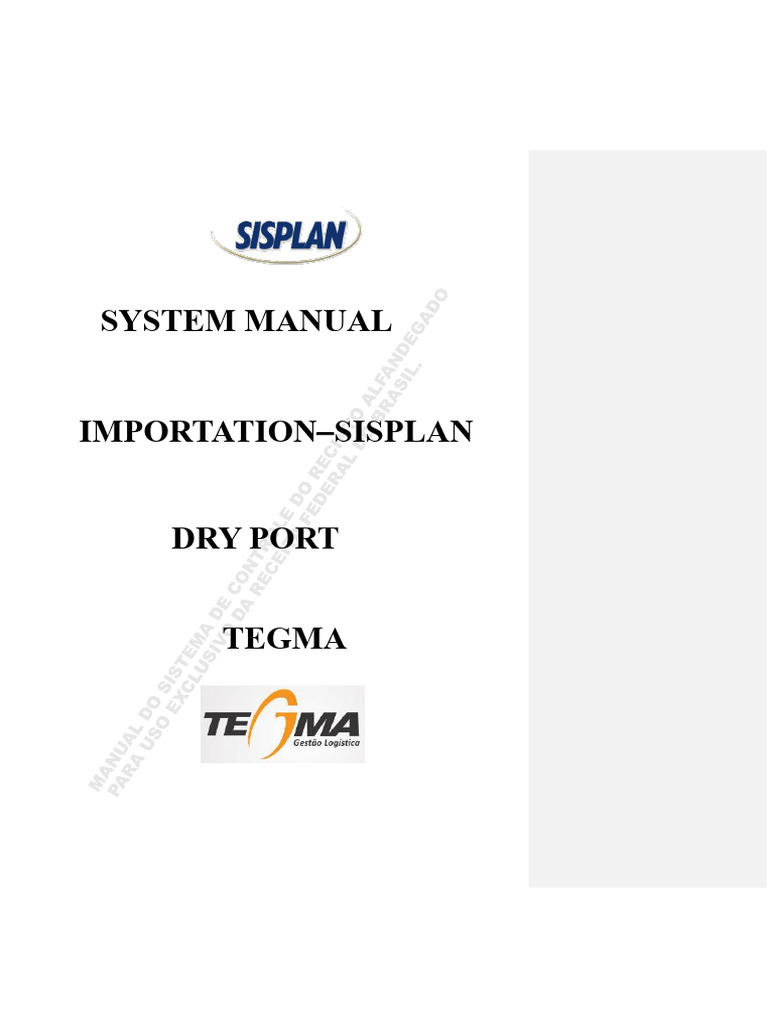 SISPLAN Dry Port System Manual | PDF | Icon (Computing) | Menu (Computing)