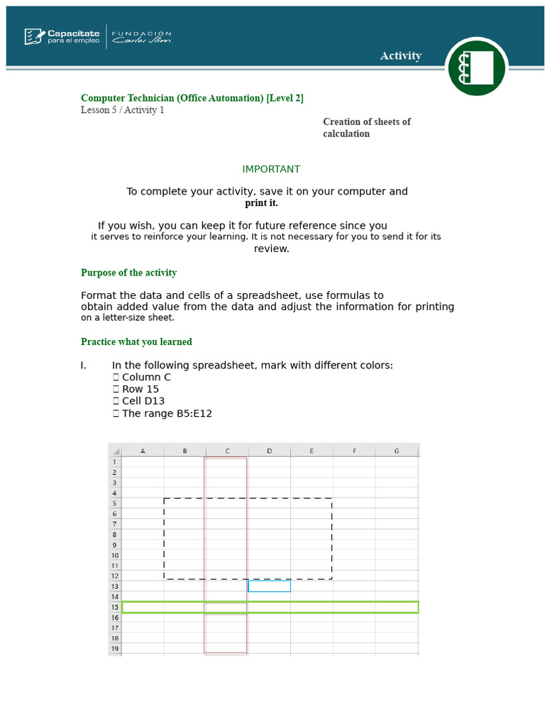 LESSON 5 LEVEL 2 | PDF | Spreadsheet | Computing
