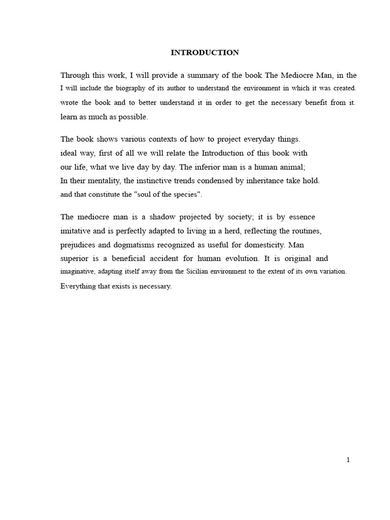 Analysis of The Book The Mediocre Man | PDF | Idealism | Liberal Arts ...