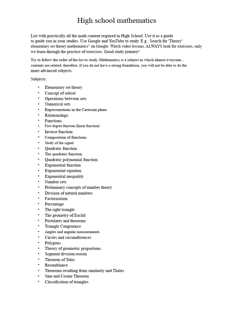 All Mathematics Material For High School | PDF | Trigonometric ...