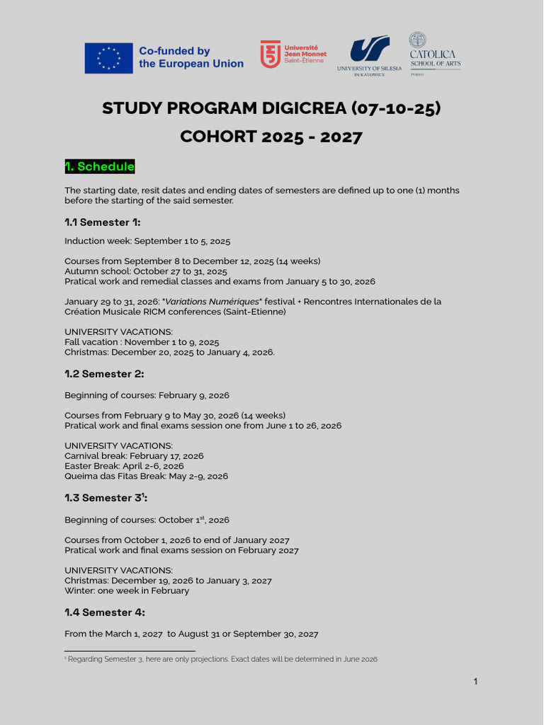 Digital Creativity Master Program 2025-2027 | PDF | Computer ...