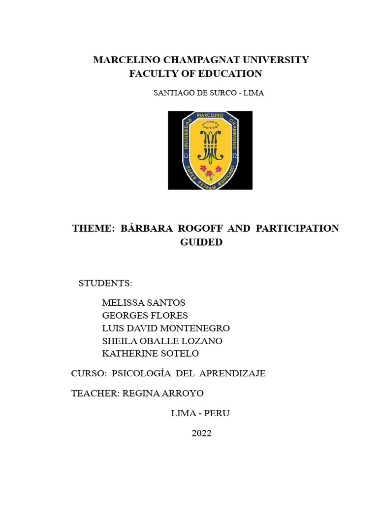 Rogoff's Guided Participation in Learning | PDF | Communication ...