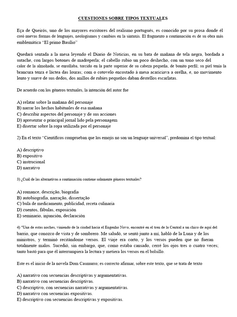 Ejercicios de Tipos Textuales | PDF | Sangre