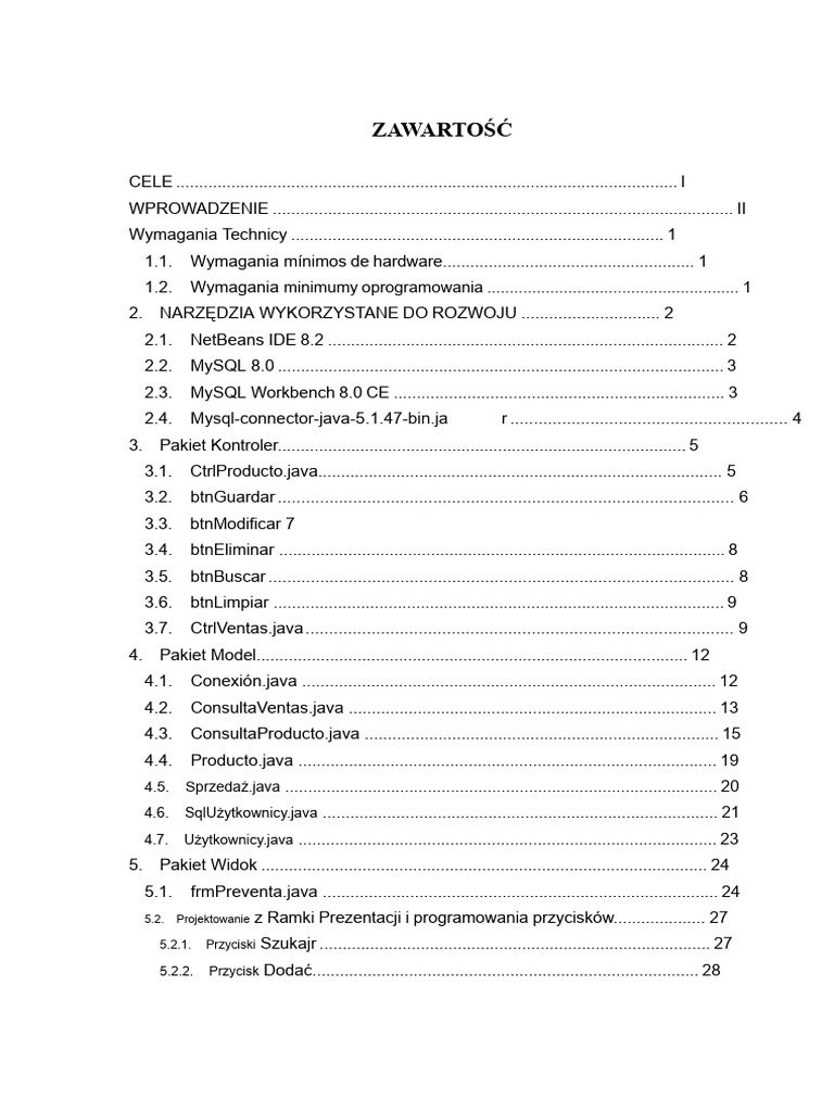 Podręcznik Techniczny Projektu Programowania W Javie | PDF