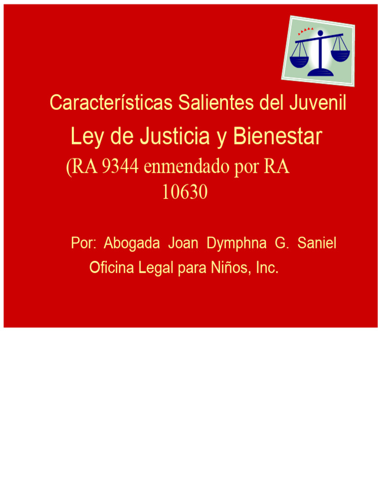 RA 9344, Enmendada Por La RA 10630, Justicia Juvenil | PDF | Violación ...