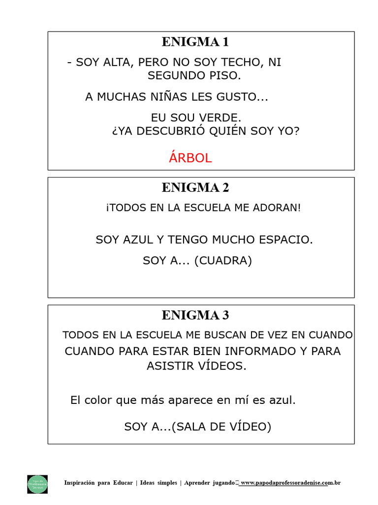 Enigmas Editable Búsqueda del Tesoro | PDF