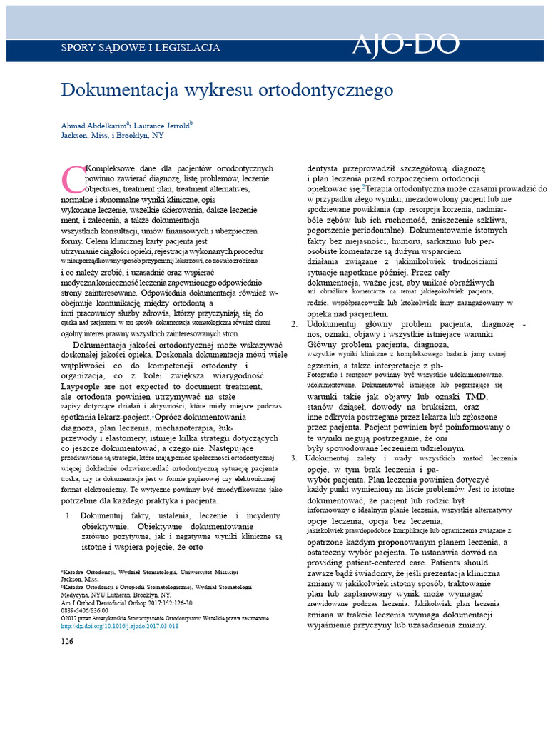 Dokumentacja Wykresu Ortodontycznego | PDF