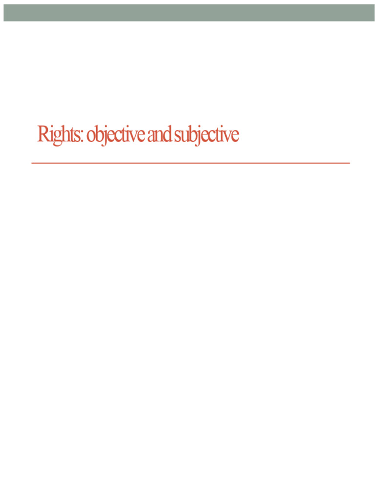 Understanding Objective and Subjective Rights | PDF | Rights | Concept