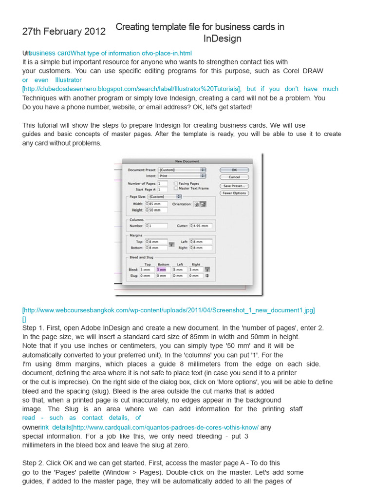 Business Card Template in InDesign | PDF | Computing | Software