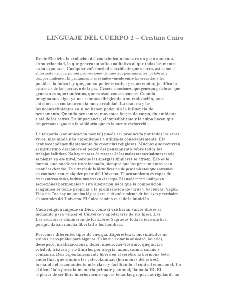 Lenguaje Del Cuerpo - Auto Sanación | PDF | Meditación | Mente