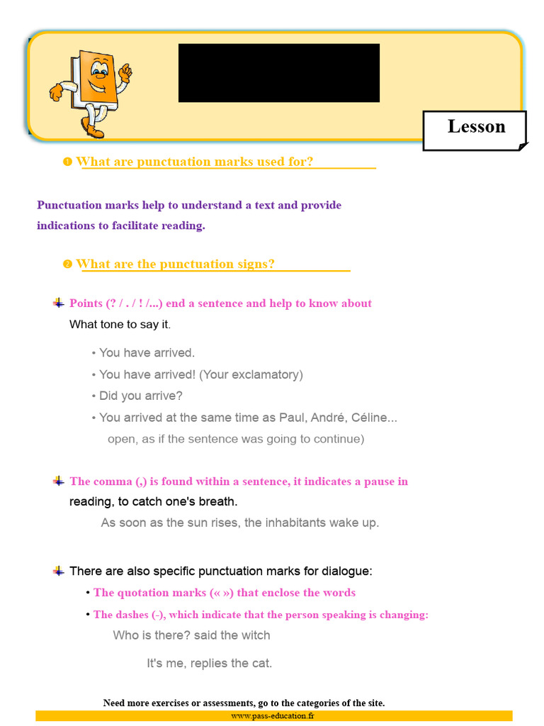 Punctuation Lesson 3rd Grade PDF | PDF
