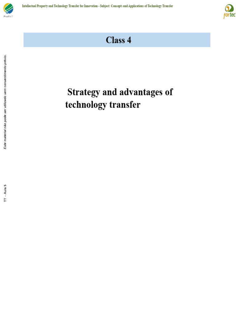 Class 04 - Strategy and Advantages of | PDF | Technology Transfer ...