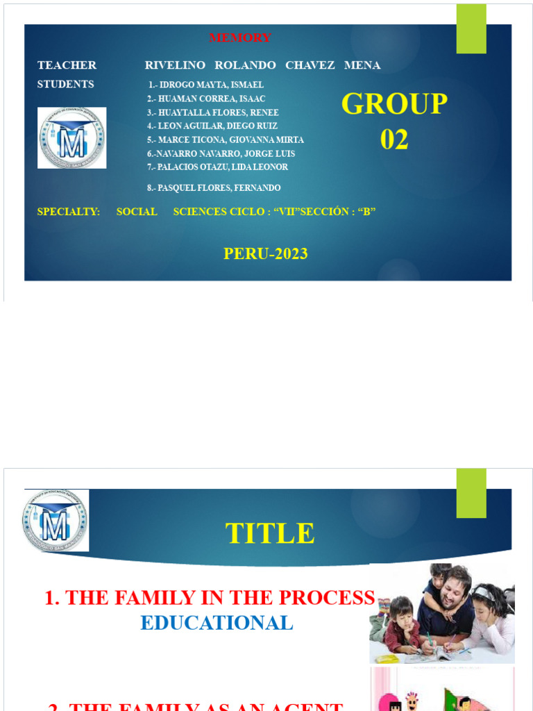 Family's Role in Education Process | PDF | Psychological Concepts ...