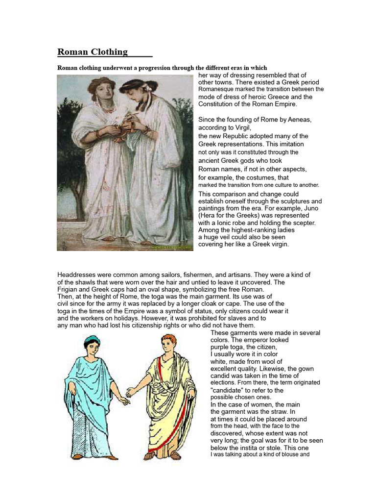 Roman Clothing | PDF | Fashion | Clothing