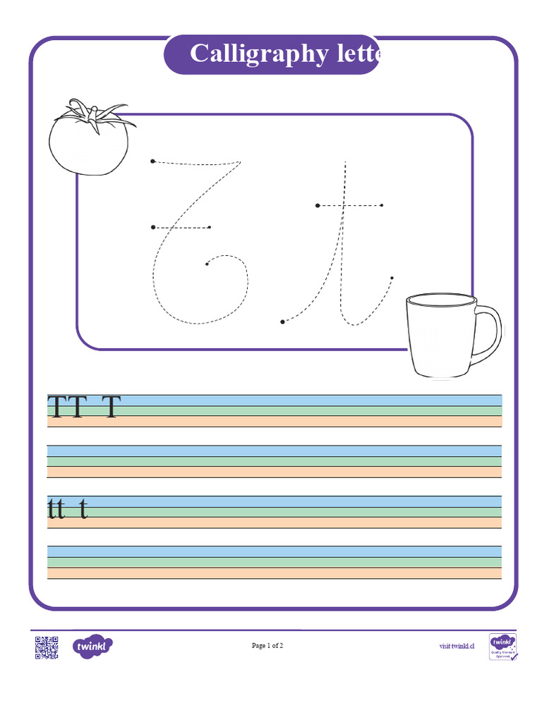 CL L 1656775249 Calligraphy Letter T Work Sheet - View - 3 | PDF
