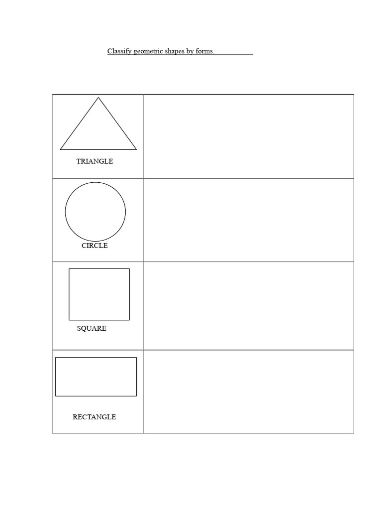 Classify Geometric Shapes by Forms PORTFOLIO | PDF