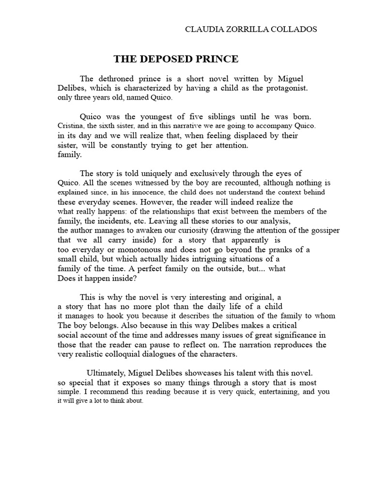 THE DEPOSED PRINCE | PDF