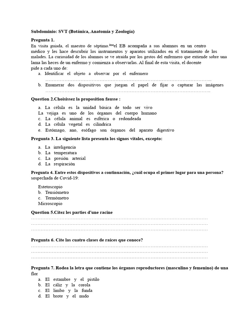 Tenasosp SVT | PDF | Anatomía | Zoología