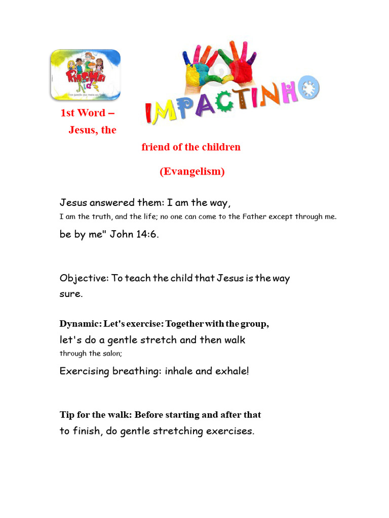 1 Word - Jesus the Friend of Children.doc | PDF | Jesus | Christian ...