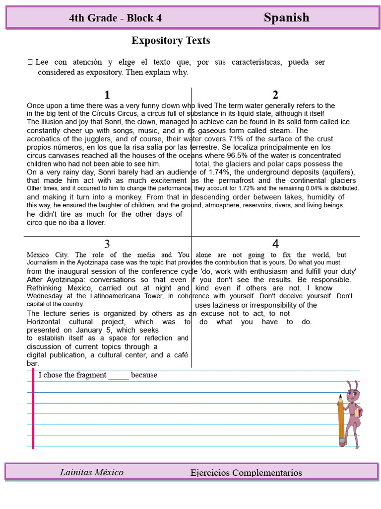 4th Grade - Spanish - Expository Texts | PDF | Water | Zoology