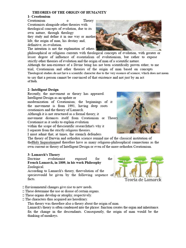 6 Theories of the Origin of Humanity | PDF | Evolution | Creationism