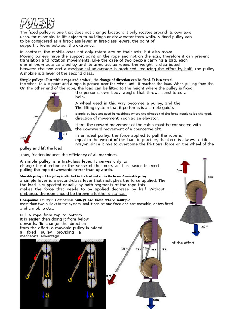 The Fixed Pulley | PDF | Lever | Force